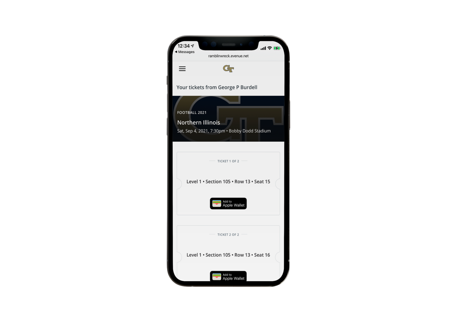 Georgia Tech | Mobile Tickets — Georgia Tech Yellow Jackets